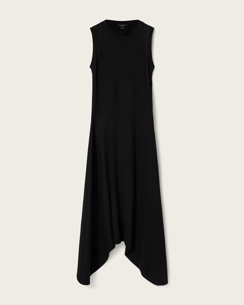 Gia Slim Fit Maxi Dress Black | ALLSAINTS